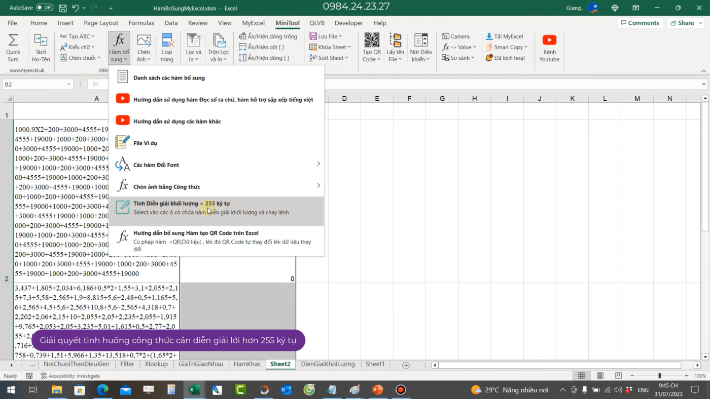 Hàm diễn giải khối lượng trong excel hỗ trợ kỹ sư lập dự toán quyết ...