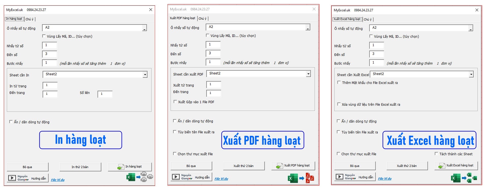 MyExcel – Tiện ích excel 100 tính năng