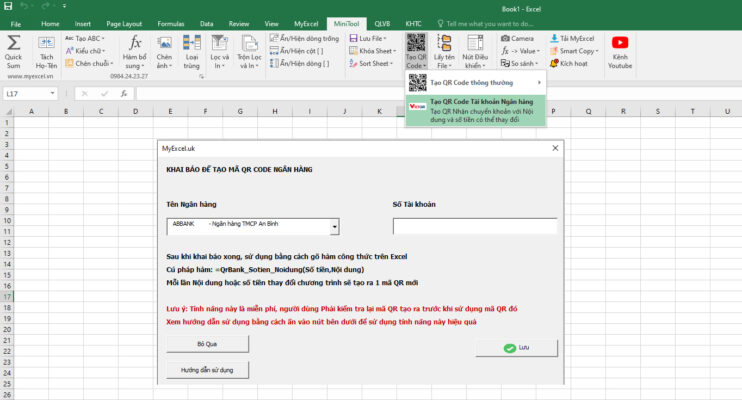 Hướng dẫn tạo QR Code trên Excel – MyExcel