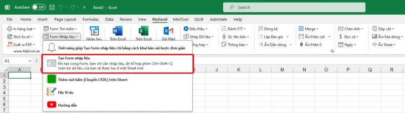 Tạo Form nhập liệu trong Excel – MyExcel