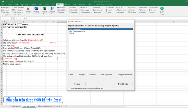 MyExcel – Tiện ích excel 100 tính năng